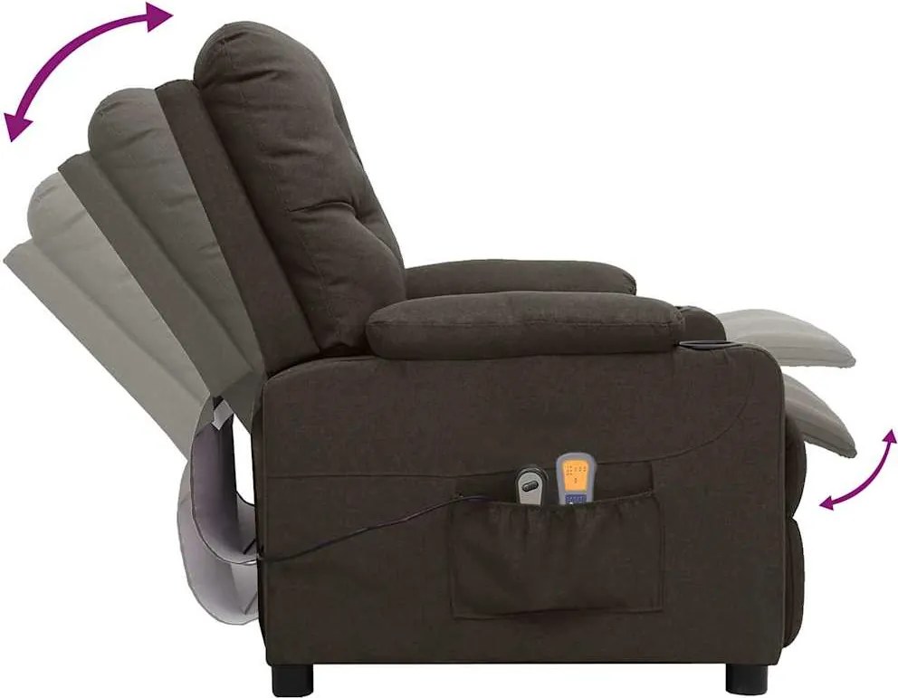 Elektrické masážní křeslo taupe textil 3098859