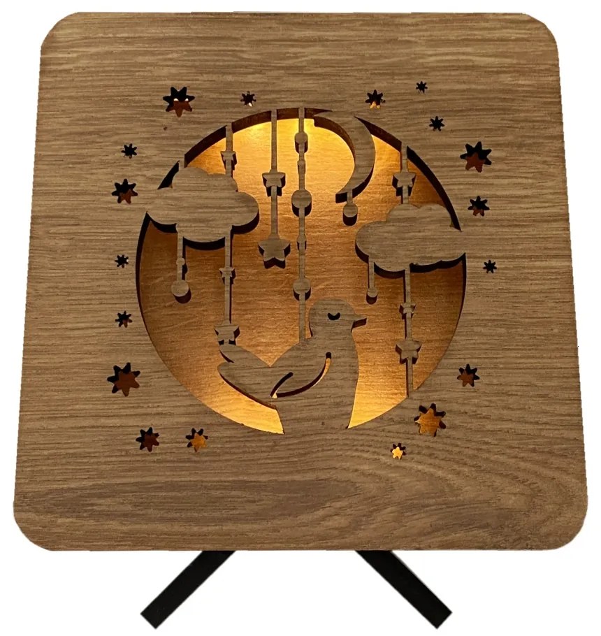 Li-Go "Ptáček" lampa 19x19cm provedení povrchu: dub světlý