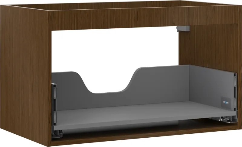 Mexen Box-A, závěsná skříňka 80 cm, 1 zásuvka, ořech, 91AX0-0800-470-1-86