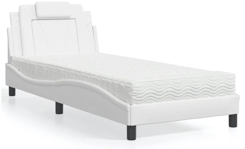 Postel Viana s matrací bílá 80 x 200 cm umělá kůže 3208755