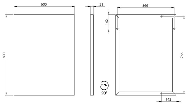 Sapho - Zrcadlo AROWANA 60x80 cm lesklý chrom