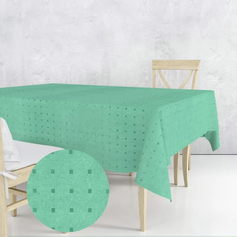 Ervi dekorační ubrus na stůl obdélníkový - Čtverečky mint zelený
