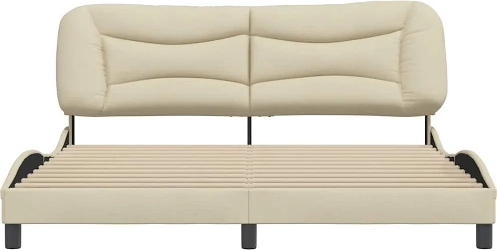 Rám postele bez matrace Hvar krémový 180 x 200 cm textil 3207791