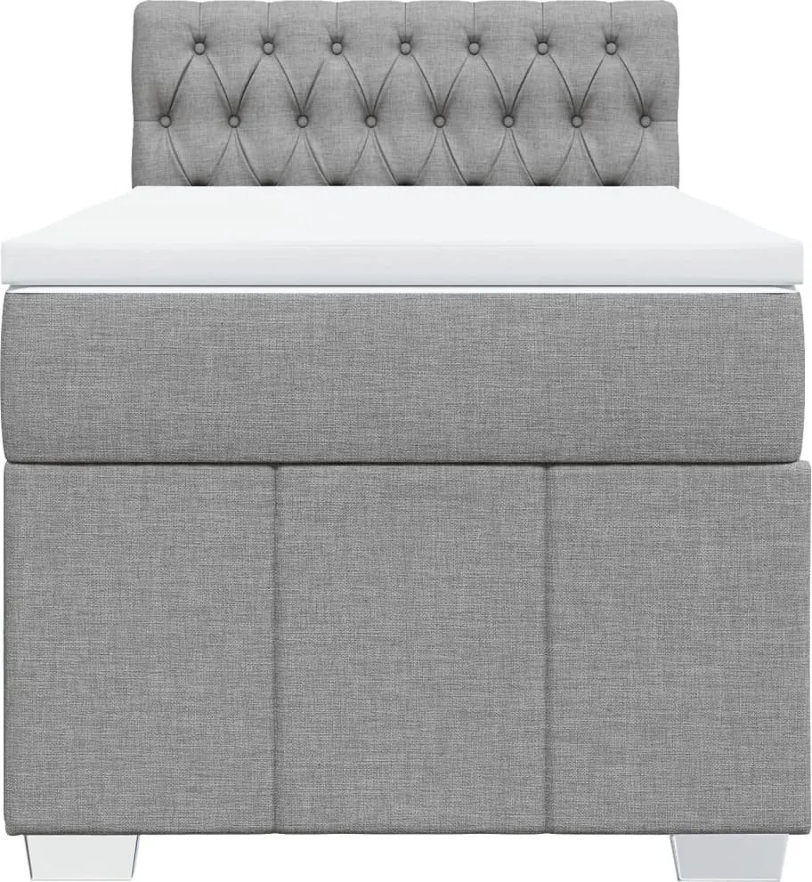 Box spring postel s matrací světle šedá 80 x 200 cm textil 3289202