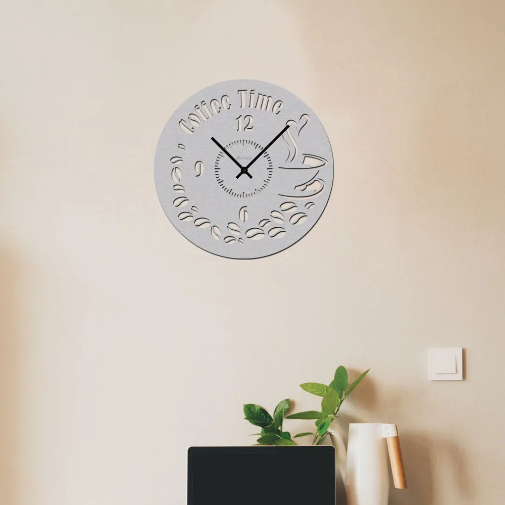 dřevo života Nástěnné hodiny COFFEE TIME Barevný vzor: Bílá, Velikost hodin: 50x50