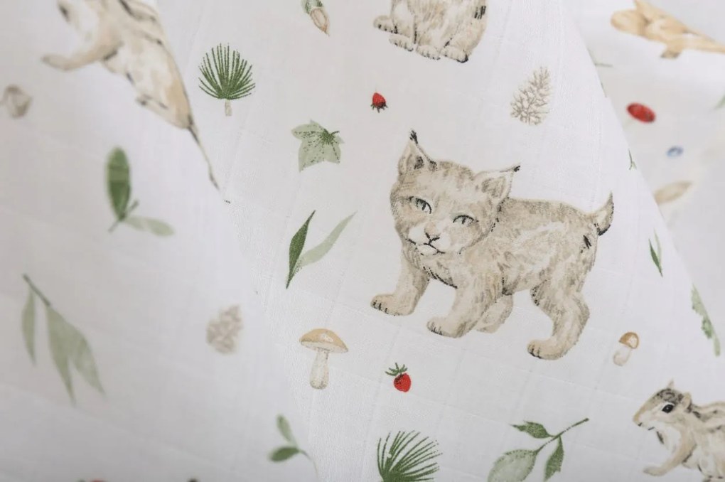 Dětské mušelínové pleny BABYMAM PREMIUM 60x75 cm - sada 3 ks - Lesní zvířátka