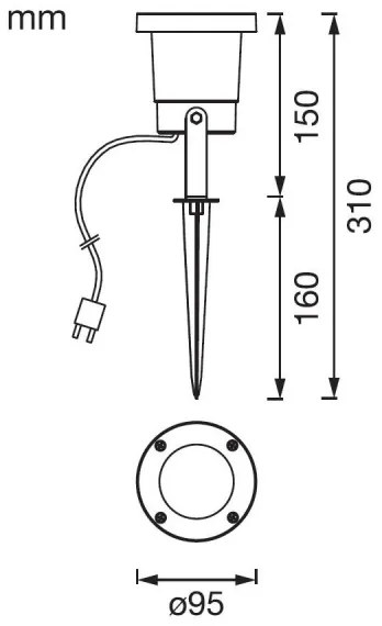 Ledvance - LED Venkovní lampa NAUT SPIKE LED/2W/12V IP44