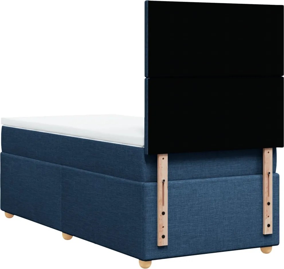 Box spring postel s matrací modrá 90x200 cm textil 3291162