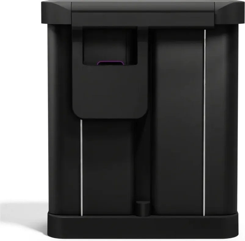 Matně černý ocelový odpadkový koš 34+24 l na tříděný odpad/nášlapný – simplehuman