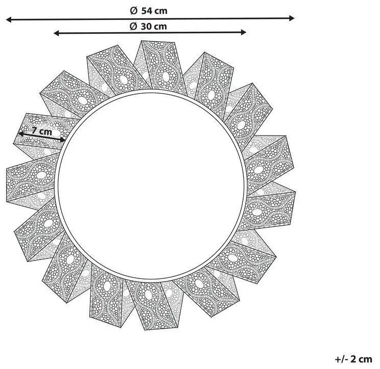 Nástěnné zrcadlo ø54 cm bílá měď MANGALORE Beliani