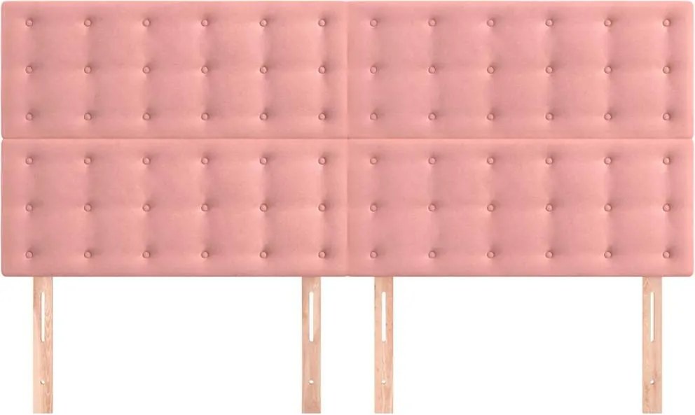 Čelo postele růžové 200x5x118/128 cm sametové 3116837