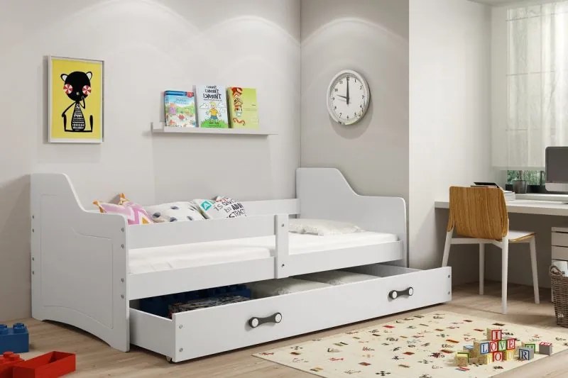 Dětská postel SOFIX se šuplíkem - barva bílá