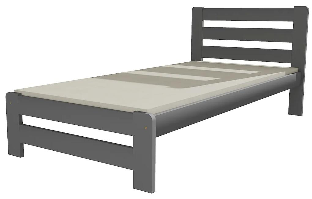 Dřevěná postel VMK 1B 140x200 borovice masiv - šedá