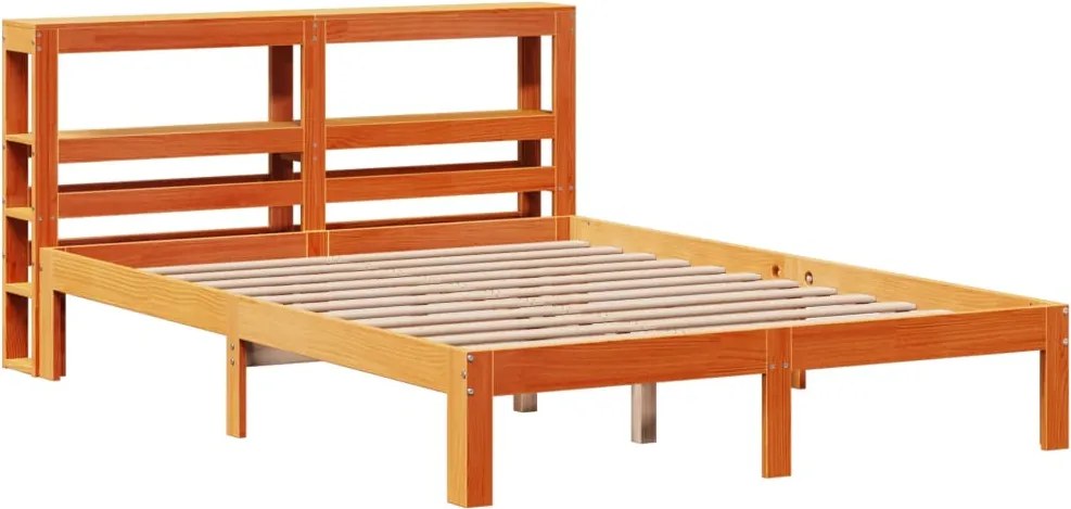 Postel bez matrace voskově hnědá 135 x 190 cm masivní borovice 3306060