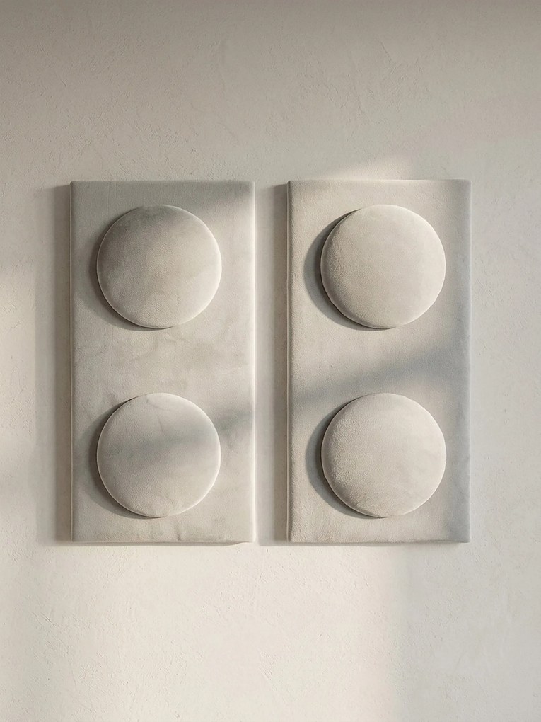 Sinsay - Čalouněné nástěnné panely ve tvaru bloku 2 pack - šedá