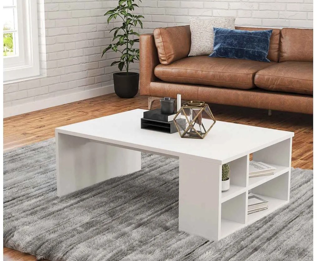 Designový konferenční stolek Balius 90 cm bílý
