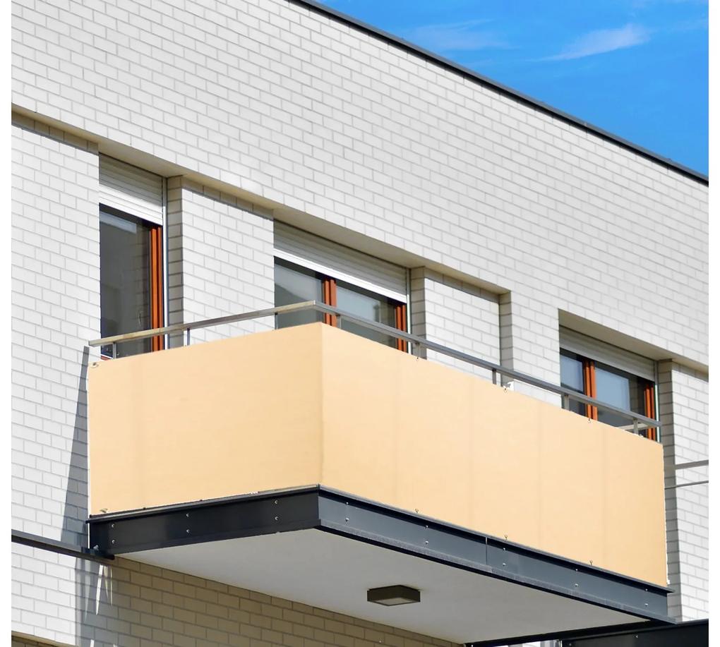 Balkonová zástěna OSLO béžová, výška 90 cm, šířka různé rozměry MyBestHome Rozměr: 90x400 cm rozteč 25 cm