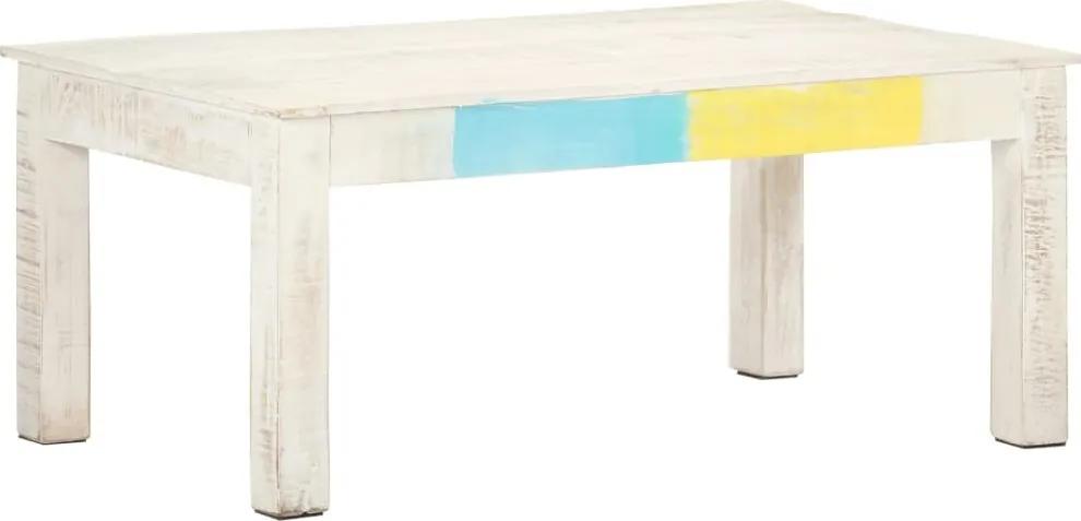 vidaXL Konferenční stolek bílý 110x60x45 cm masivní mangovníkové dřevo [323555]