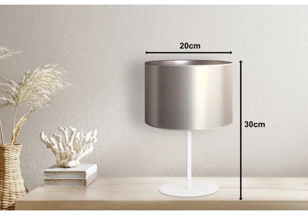 Duolla - Stolní lampa CANNES 1xE14/15W/230V pr. 20 cm stříbrná/bílá