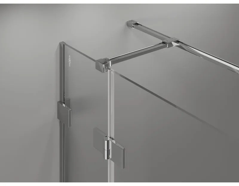 Mexen Lunar T, pravostranný výklopný sprchový kout 125 x 100 cm, 8mm čiré sklo, chromový profil, 834T-125-100-01-00-P