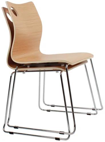 Jídelní stohovatelná židle Z300 Dáša, buková překližka, kov chrom