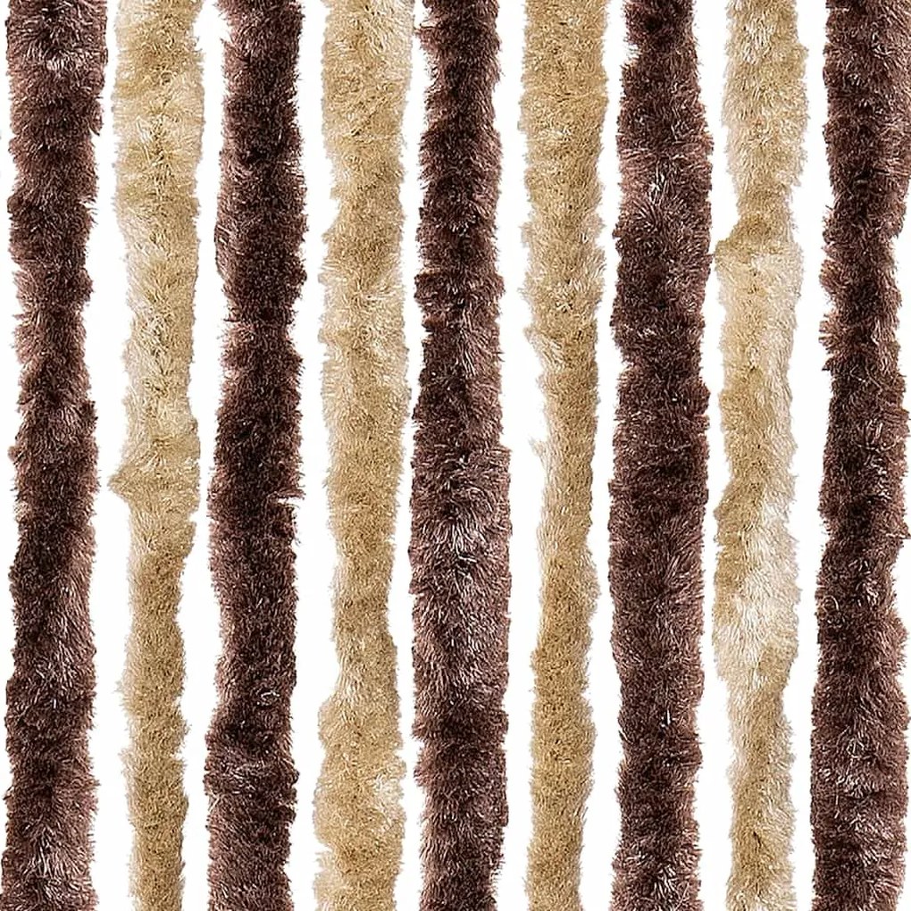 Závěs proti hmyzu béžový a světle hnědý 56 x 185 cm Chenille 284272