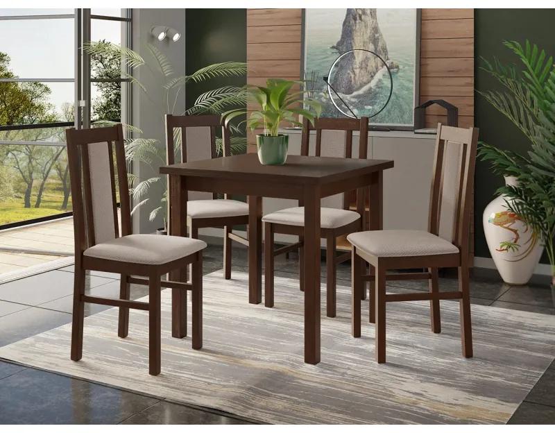 Jídelní stůl se 4 židlemi - AL27, Barva dřeva: bílá-L, Potah: 26x - Kronos 22