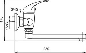 Novaservis Metalia 55 Umyvadlová dřezová baterie 100 mm, chrom, 55077,0