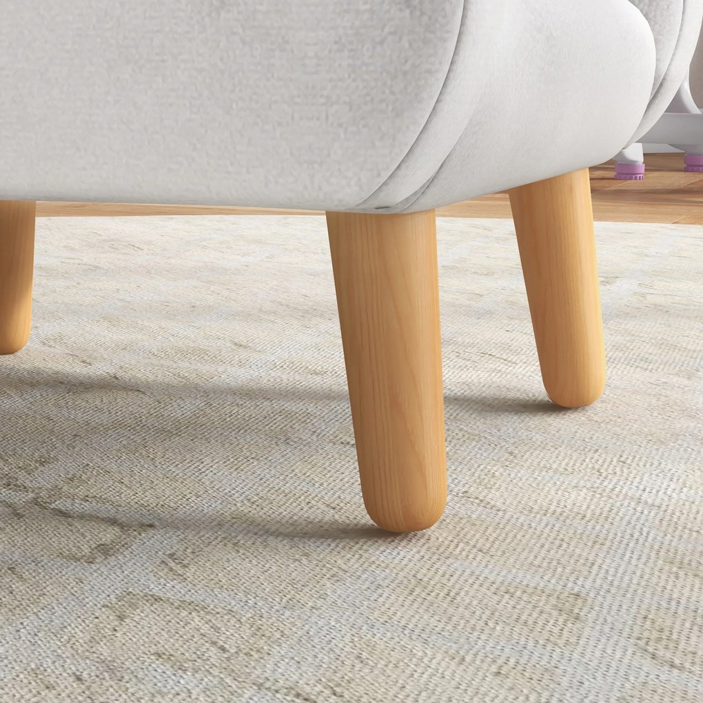 Dětské křeslo ZONEKIZ Infant s designem mraků, super jemné na dotek a 4 nohama pro děti 18-36 měsíců, nosnost 40 kg, 46x51x55 cm Bílá