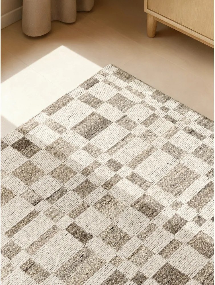 Krémový ručně tkaný vlněný koberec 80x150 cm Boho 1.0 Structa – Vikosa