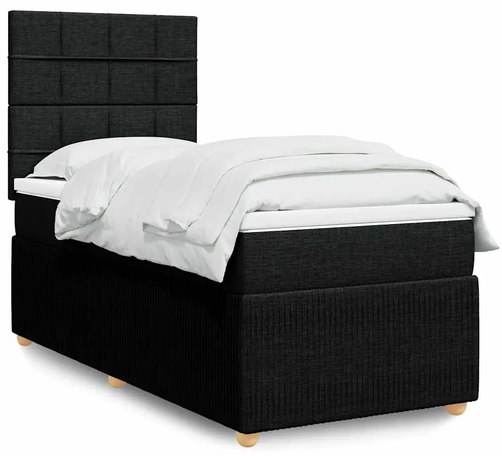 Box spring postel s matrací černá 80 x 200 cm textil 3294185