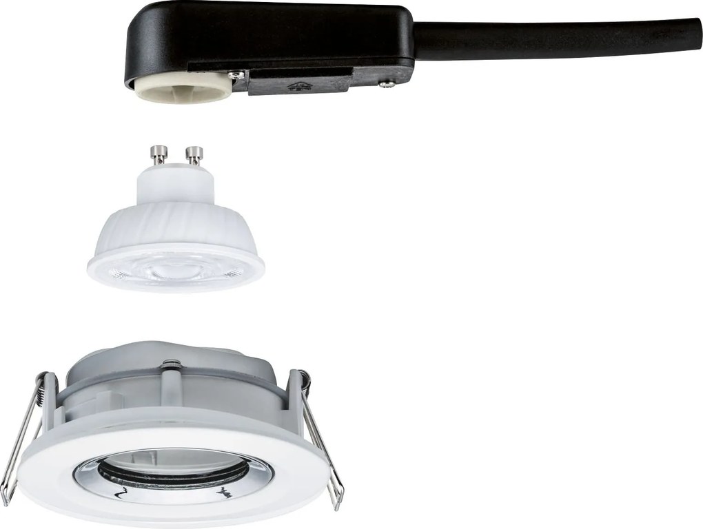 P 92422 LED vestavné svítidlo Nova Plus GU10 Flat IP65 93mm 4,9W 230V stmívatelné 4000K bílá mat/chrom - PAULMANN