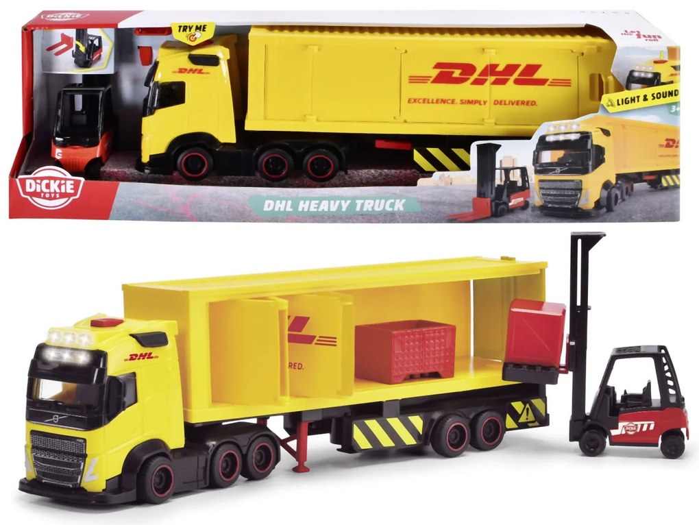 Dhl nákladní auto volvo fh 16 s vysokozdvižným vozíkem 35 cm