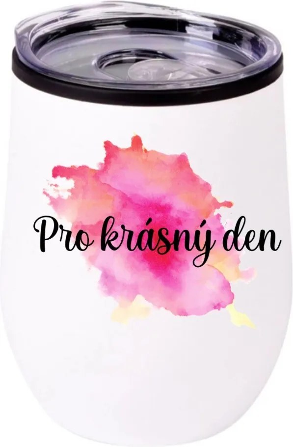 Termohrnek "bowl" - Akvarelový otisk Pro krásný den - bílý