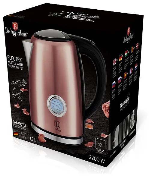 BERLINGERHAUS Rychlovarná konvice 1,7 l s termostatem I-Rose Edition BH-9070