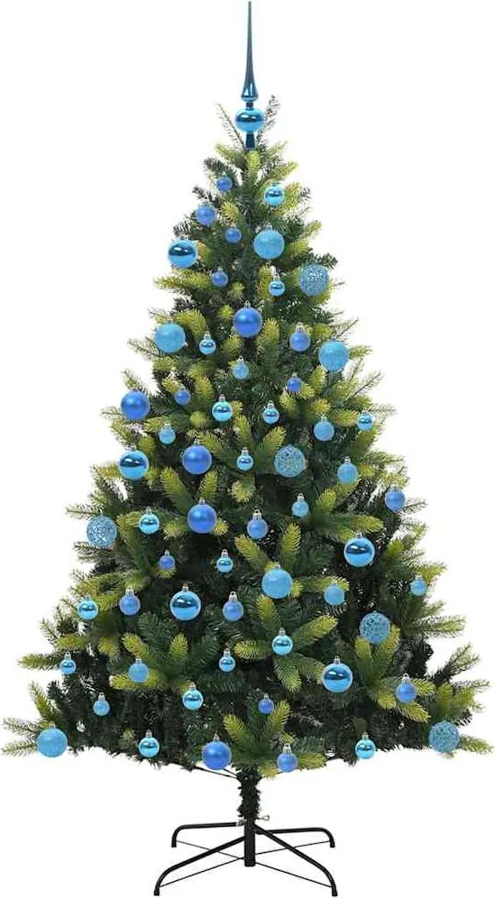 Umělý skládací vánoční stromeček 300 LED Zelená 180 cm PVC a PE 3395998