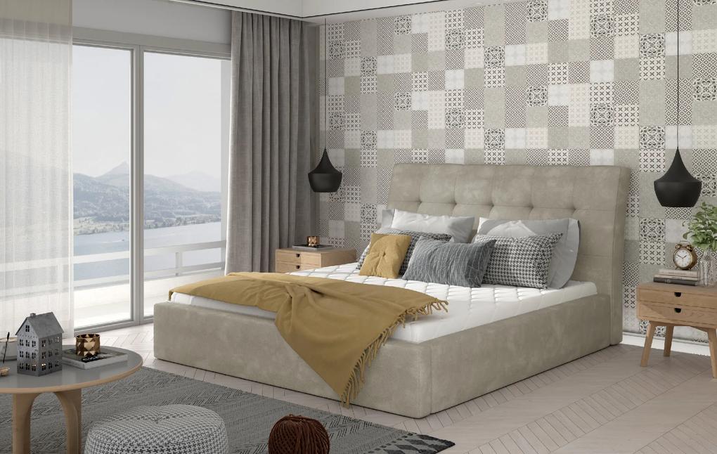 Eltap Čalouněná postel Inge s úložným prostorem Materiál a barva potahu: Soft 11 - černá, Rozměry (cm): 180x200