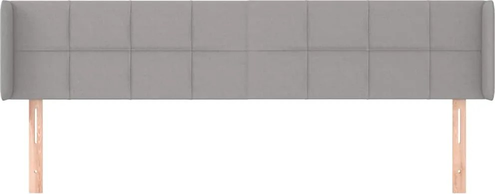 Čelo postele typu ušák světle šedé 163x16x78/88 cm textil 3118774