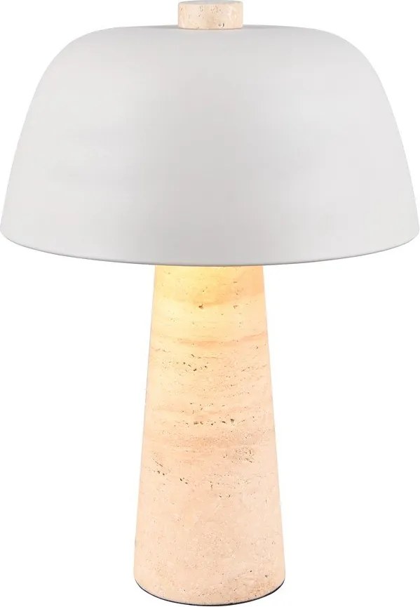 Bílá/béžová stolní lampa s kovovým stínidlem (výška 41 cm) Timba – Trio Select