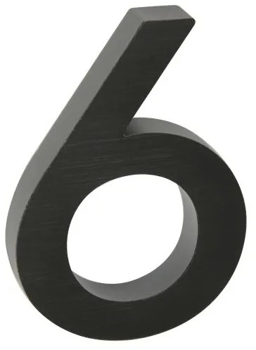 Domovní číslo "6", RN.100LV, broušené, černá