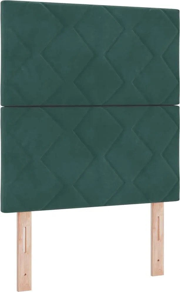 Postel s boxspringem s čelo Tmavě zelená 80 x 200 cm samet 3344972