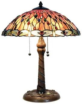 Stolní lampa Tiffany DRAGONFLY Clayre &amp; Eef 5LL-5466