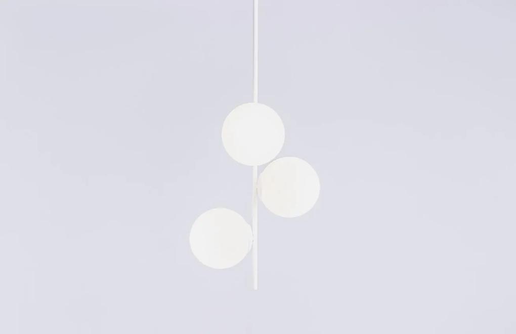 Nordic Design Bílé skleněné závěsné světlo Bubbly 93 cm