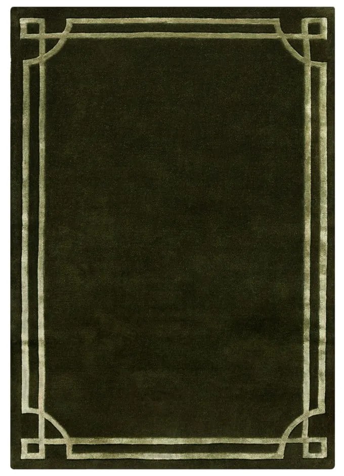 Tmavě zelený ručně tkaný vlněný koberec 200x290 cm Gatsby – Flair Rugs