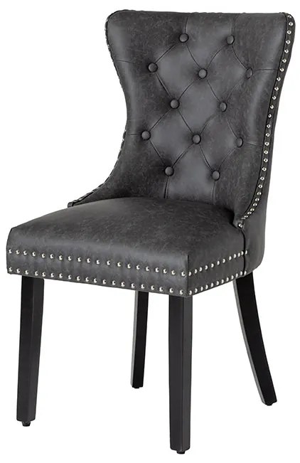 Designová židle Queen černo-šedá ekokůže