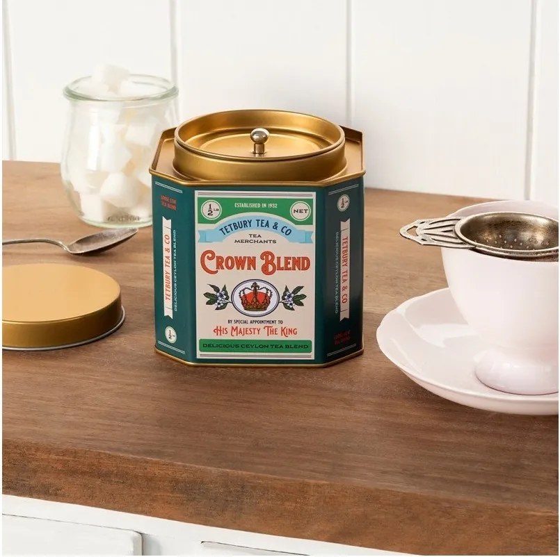 Kovová dóza na sypaný čaj Crown Blend – Rex London