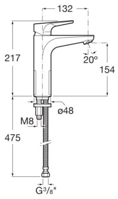 Roca A5A3D90C00 - Umyvadlová baterie ATLAS 21,7 cm lesklý chrom