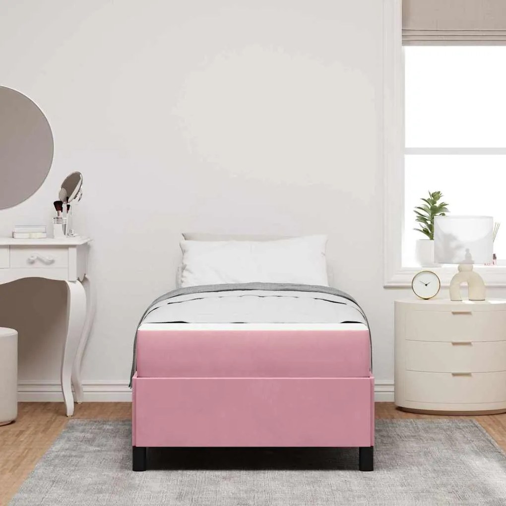 Rám postele Růžová 90 x 200 cm textil 3399041
