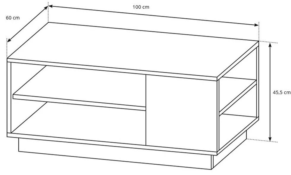 Obývací stěna ARCO s komodou | 6 dílů | 270 cm + 138 cm + 100x60 cm | bílá mat/lesk/dub grandson