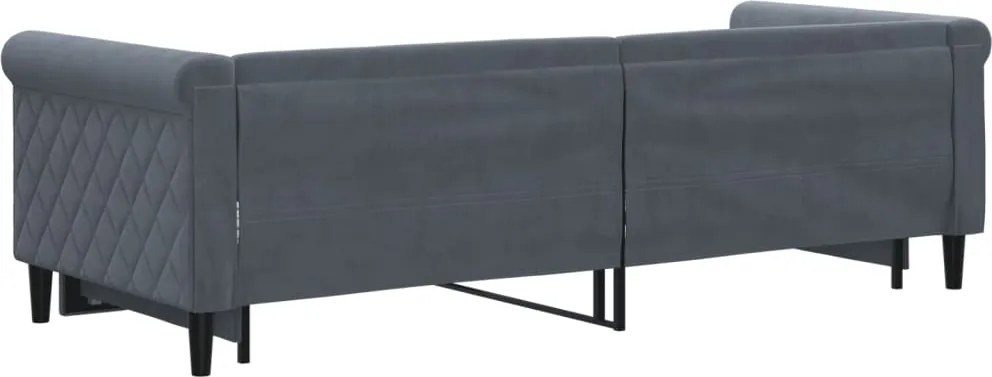Válenda s přistýlkou tmavě šedá 80 x 200 cm samet 3197765